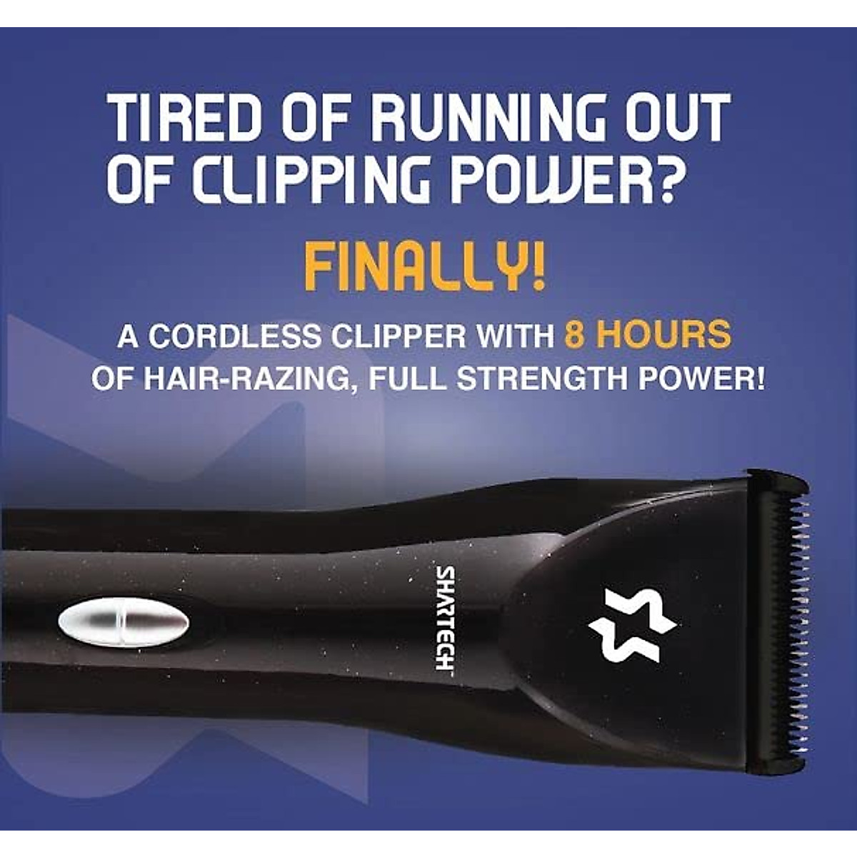 SHARTECH Professional Hair Clipper Cord/Cordless Hair Cutting & Trimming Kit, Super Quality Metal and Ceramic Blade, Cut Size 0.5mm(000)-1.7mm, 3 5 7 9mm Combs, with 2 Rechargeable Lithium Batteries