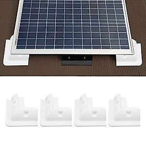 Wisecoco 4pcs Solar Panel Corner Bracket, Anti UV ABS Solar Panel Roof Drill Free Support Mount for RV Boats
