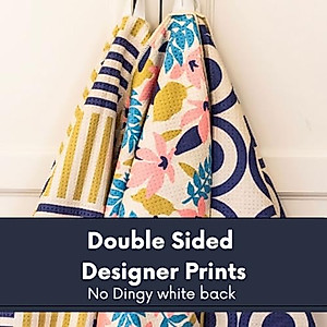 Desert Aqua || 3 Pack|| Kitchen Towels || Dish Towels || Tea Towels || Highly Absorbent || Hanging Loop || Dish Cloths || Modern || Designer Prints (Multi Floral)