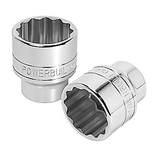 Powerbuilt 1-7/8 Inch Socket, 3/4-inch Drive, 12 Point, Thin Wall Hex Strong Grip Design, Size Markings - 643216