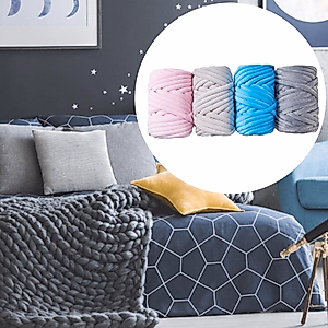 Uwariloy Arm Knitting Yarn for Chunky Braided Knot Throw Blanket, 15M/1.1LBS Soft Extra Fleece Velvet Washable Tube Bulky Giant Yarn for Weave Craft Crochet