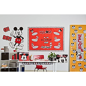 Eureka 845665 Disney Retro Mickey Mouse Poses Decorative Classroom and Bulletin Board Trim for Teachers, 2.25" Wide with 37 Feet Total, Multicolor, 12 Strips