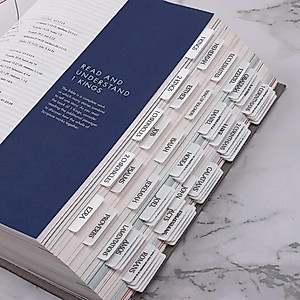 Thinkor Reposition Laminated Bible Tabs, Large Print Stickers, Easy to Read and Apply Bible Tabs for Women and Man (Cream White)