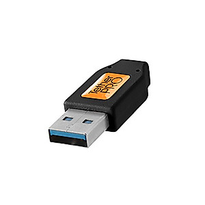 Tether Tools TetherPro USB 3.0 USB-C Cable | for Fast Transfer and Connection Between Camera and Computer | Non-Reflective Black | 15 Feet (4.6 m)