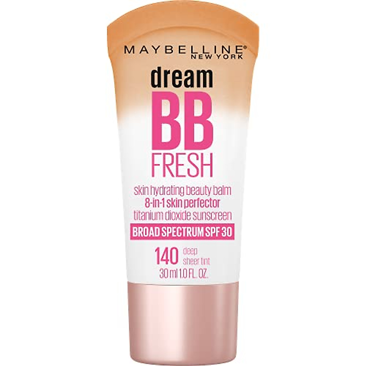 Maybelline Dream Fresh Skin Hydrating BB Cream, 8-in-1 Skin Perfecting Beauty Balm With Broad Spectrum Spf 30, Sheer Tint Coverage, Oil-Free, Deep, 1 Fl Oz