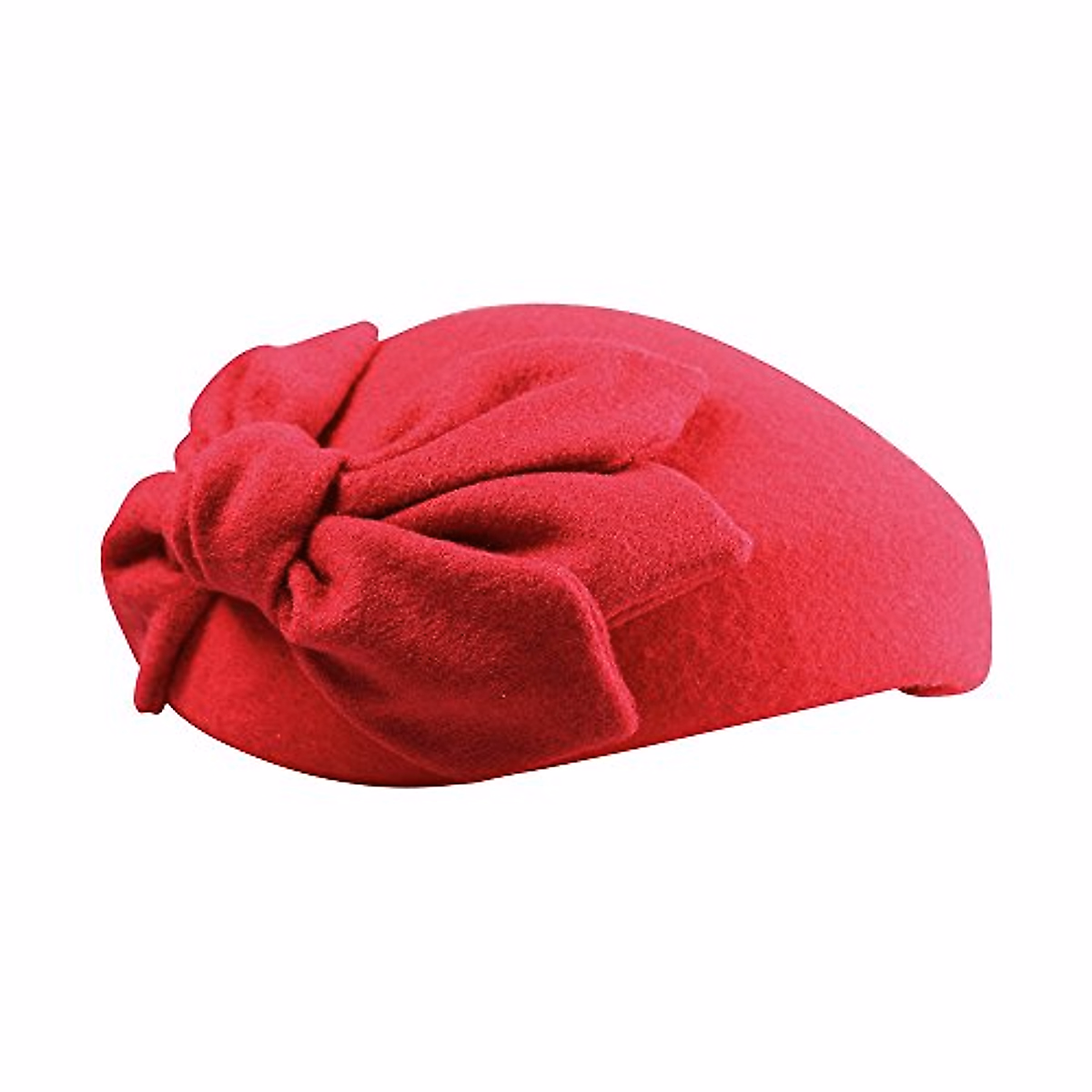 F FADVES Women's Pillbox Calot Hat Formal Vintage Wedding Tea Party Fascinators with Bow Red