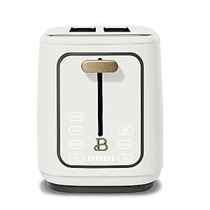 Drew Barrymore White Icing 2-Slice Toaster with Touch-Activated Display