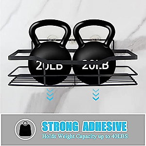 FEMBW Adhesive Shower Caddy,4 Pack No Drilling Bathroom Caddy with Soap Holder,Rustproof Large Capacity Shower Shelf for Inside Shower