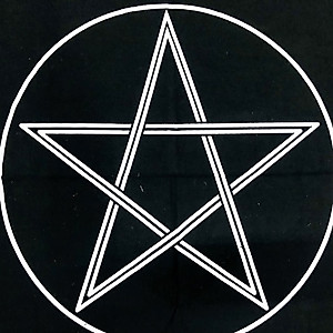 THE ART BOX Altar Cloth Tarot Cards Table Napkins Witchcraft Supplies Black Gold Tablecloth Square Alter Pagan Spiritual Celestial Deck Cloth with Fringes, Magical Pagan, 36x36 Inches