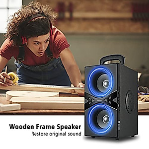 YIER Bluetooth Speakers, Wireless TWS Portable Bluetooth Speaker with Lights,100dB Loud Bluetooth Speaker with Subwoofer 80W(Peak) Stereo Sound, Bassup Technology,18-Hour Playtime for Outdoor Party