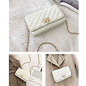 HAKSIM Women Leather Shoulder Bag Fashion Clutch Handbag Quilted Designer Crossbody Bag with Chain Strap