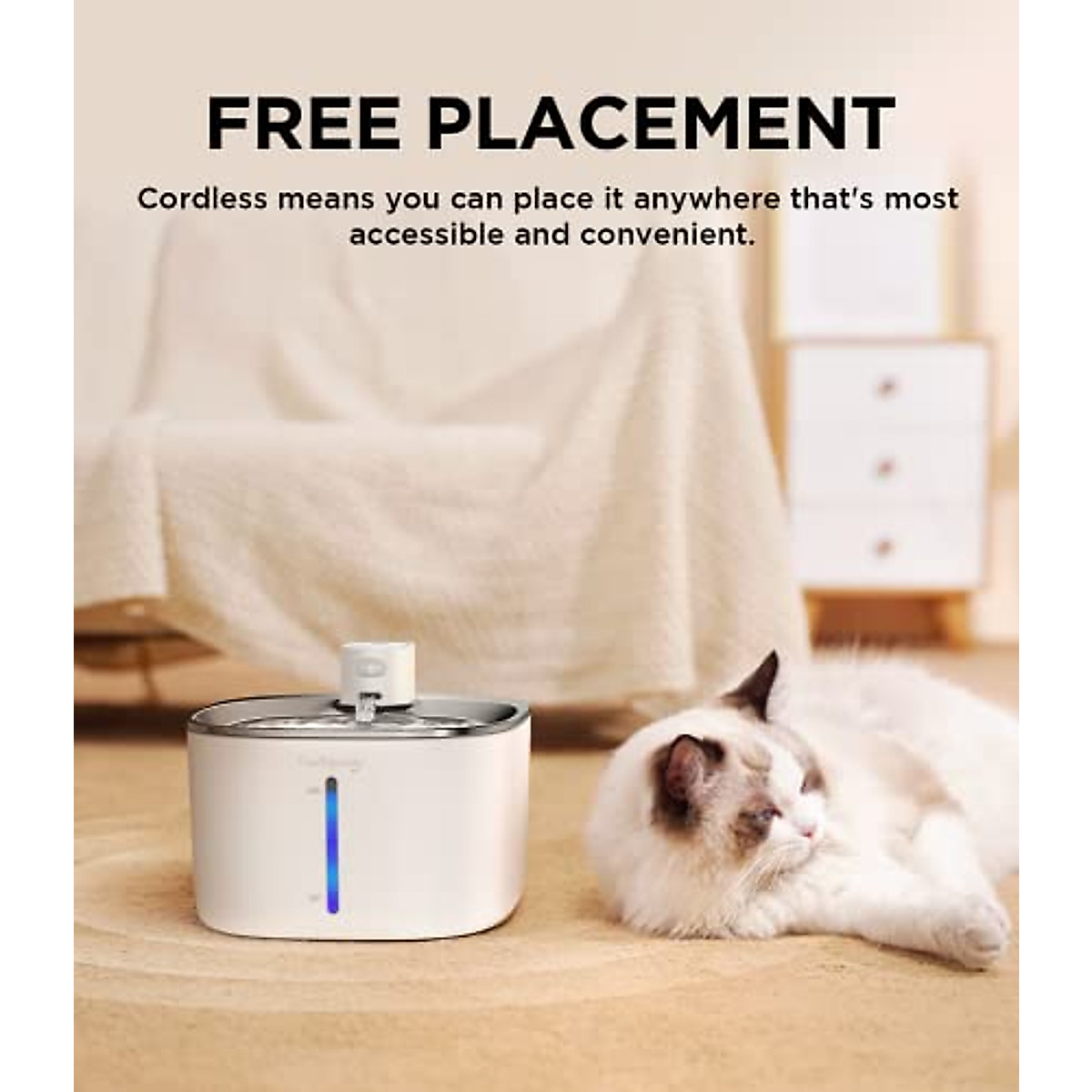 FEELNEEDY 6 Pack Cat Water Fountain Filter & 6 Pack Pump Filter Sponges Replacement, Pet Water Fountain Filter for 135 fl oz/4L Cat Water Fountain (YPD-C004P,YPD-C004S)