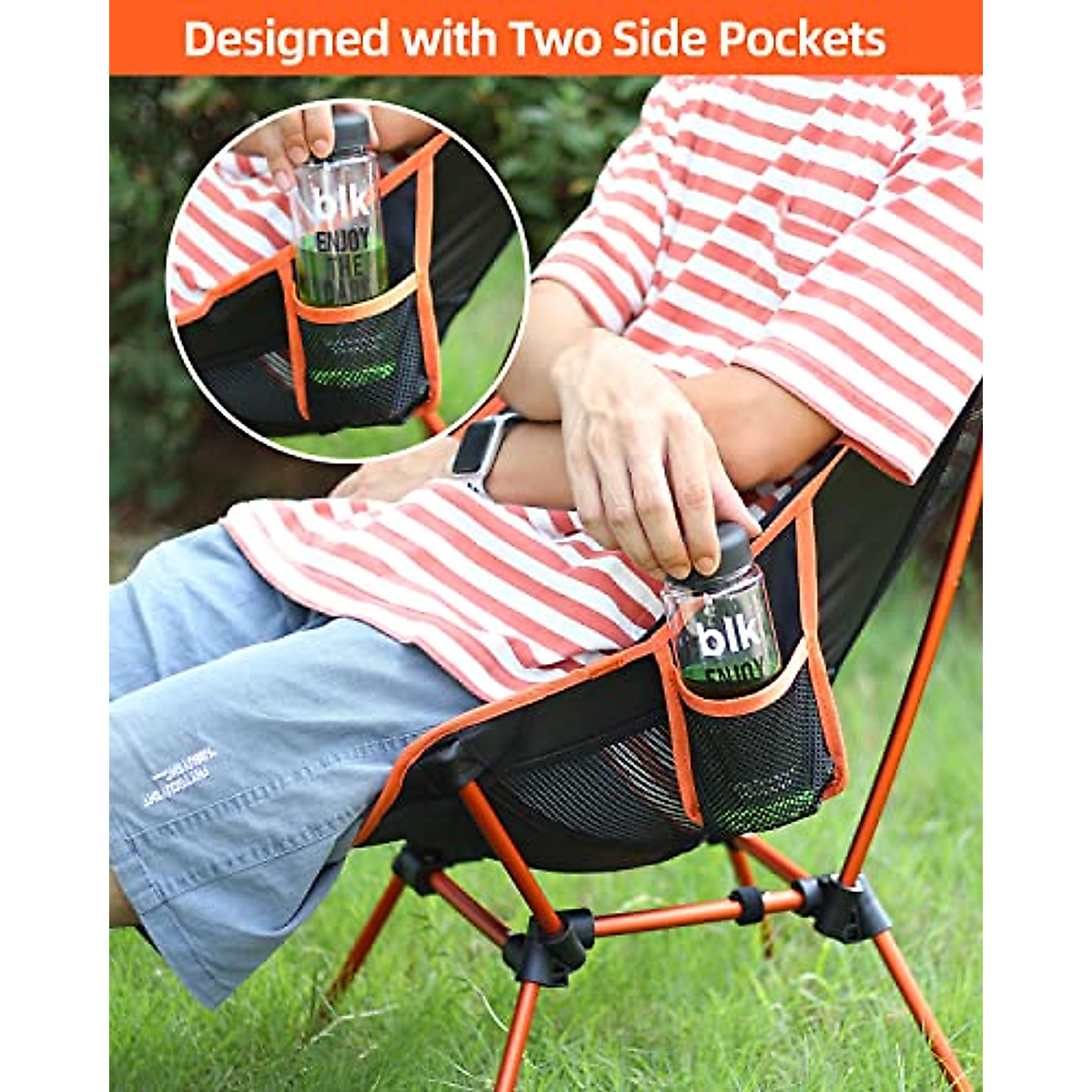 Sportneer Lightweight Portable Folding Camping Chair 2Pack Compact Beach Camp Chairs for Adults Foldable Backpacking Chair Outdoor Collapsible Chair for Camping Hiking Lawn Picnic Travel