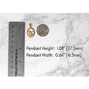 CaliRoseJewelry 14k Saint Michael Pray for Us Oval Charm Pendant in Yellow Gold