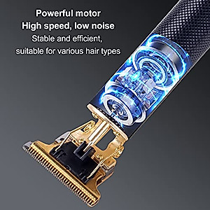 Hair Clippers for Men, Hair Trimmer T Blade Trimmer Zero Gapped Trimmer, Cordless Rechargeable Beard Trimmer Shaver Hair Cutting Kit (Gold)