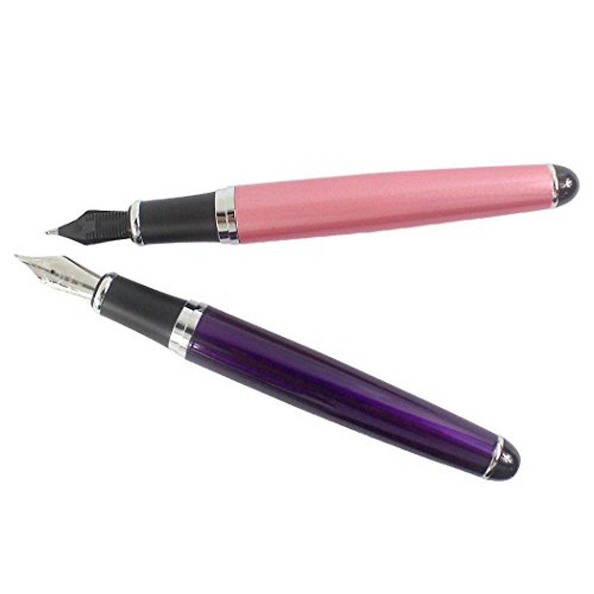 Sipliv 2PCS Jinhao X750 Fountain Pen in 2 Colors with Ink Refill Converter, Purple & Pink