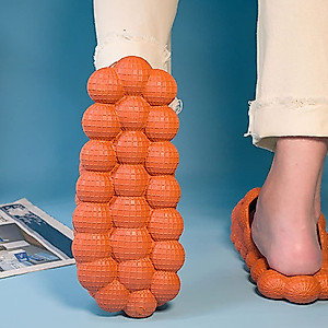 Unisex Lychee Sandals Lychee Slippers Home Shower Beach Slides Stress Relief Massage Slippers for Indoor & Outdoor (XXL, Orange slipper, numeric_10_point_5)