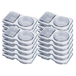 Reusable Snack Container, Double Compartment Condiment Container, Thickened and Portable Reusable Snack Packs for Condiment, Sauce, Sampling and Travel Snacks (pack of 20)