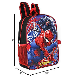 Ruz Spiderman Boys 16 Inch Backpack (Red-Blue)
