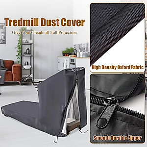 Flymer Treadmill Cover Waterproof Outdoor, Heavy Duty Dust Protective Cover for Treadmill Indoor, All Season Running Machine Cover (81" L x 37" W x 67" H)