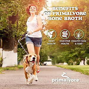 Primalvore Free-Range Bone Broth for Dogs &Cats, Mobility Formula w/Collagen Peptides to Help Support Hip & Joints, Digestion, Skin & Coat and Hydration, Human Grade, Mix 4 Pack Chicken and Duck