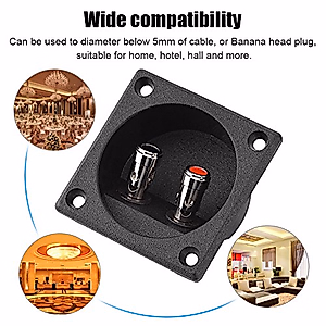 Pomya Speakers Terminal Box, Push Type 2 Binding Post Cable Square Spring Cup Connector Acoustic Components for DIY Home Car Stereo Speaker