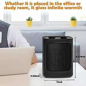 COWSAR Portable Space Heater 1500W with Thermostat, Electric Space Heater,3 Modes, Safe and Quiet , Office Room Desk Indoor Use
