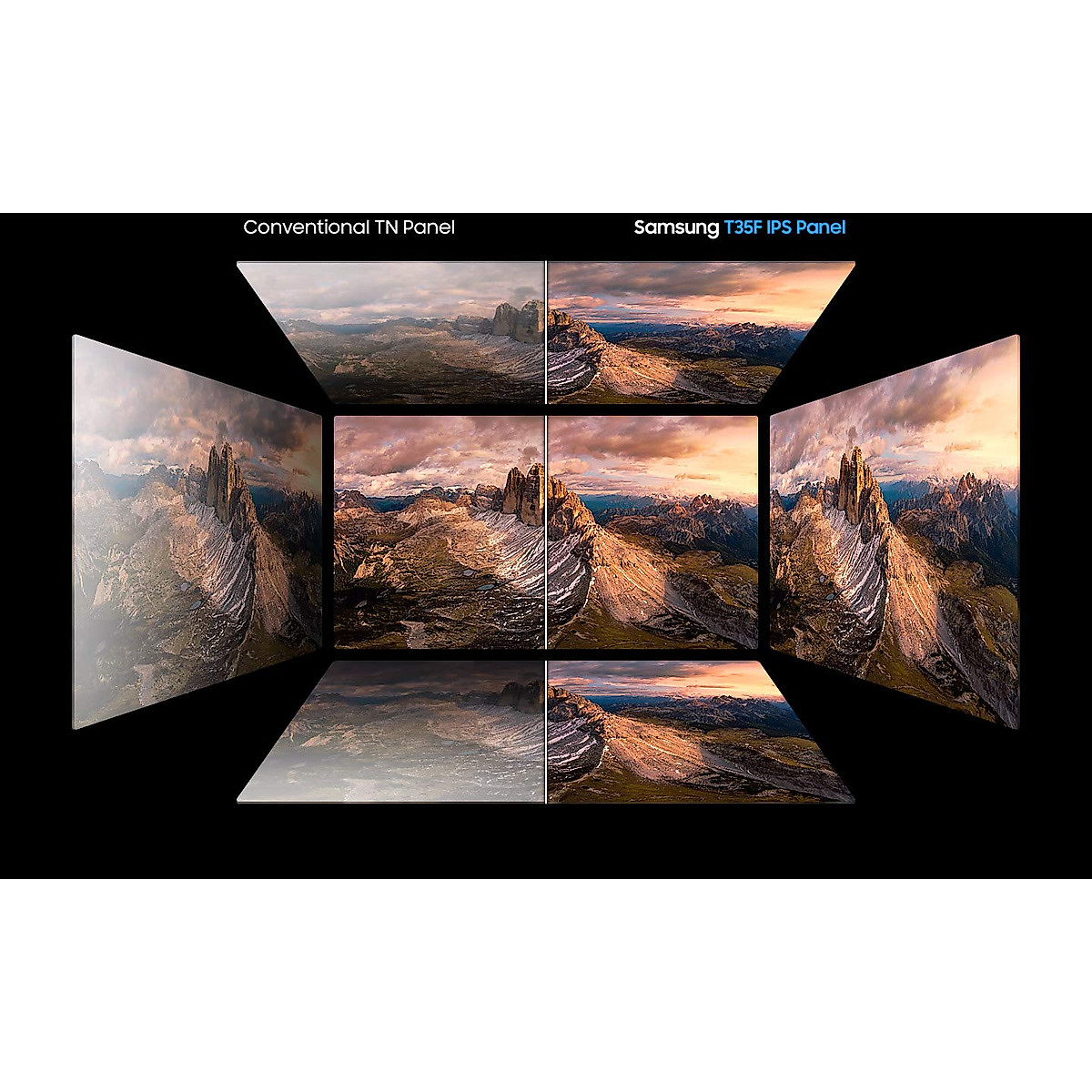 SAMSUNG 22" T350 Series FHD 1080p Computer Monitor, 75Hz, IPS Panel, HDMI, VGA (D-Sub), 3-Sided Border-Less, FreeSync, LF22T350FHNXZA