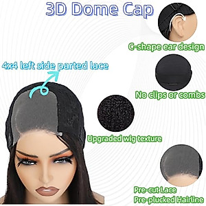 KeepMe 14 Inch Wear and Go Glueless Wigs Human Hair Pre Plucked Water Wave Bob Wig Human Hair Wigs 180% Density Glueless Wig Pre Cut Lace for Beginners 4x4 Lace Closure Wig for Women