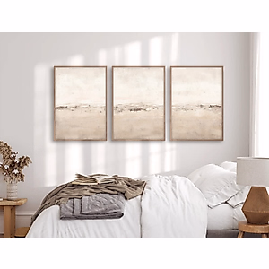 Baccone Beige Abstract Wall Art Set of 3 Neutral Canvas Wall Art Prints Boho Abstract Picture Modern Abstract Art Wall Decor Minimalist Artwork for Living Room Beroom Decor 16x24 Inch UNFRAMED
