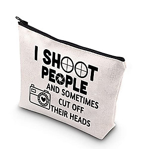 BDPWSS Photographer Makeup Bag I Shoot People And Sometimes Cut Off Their Heads Funny Photography Gift For Camera Lover (Sometimes cut off)