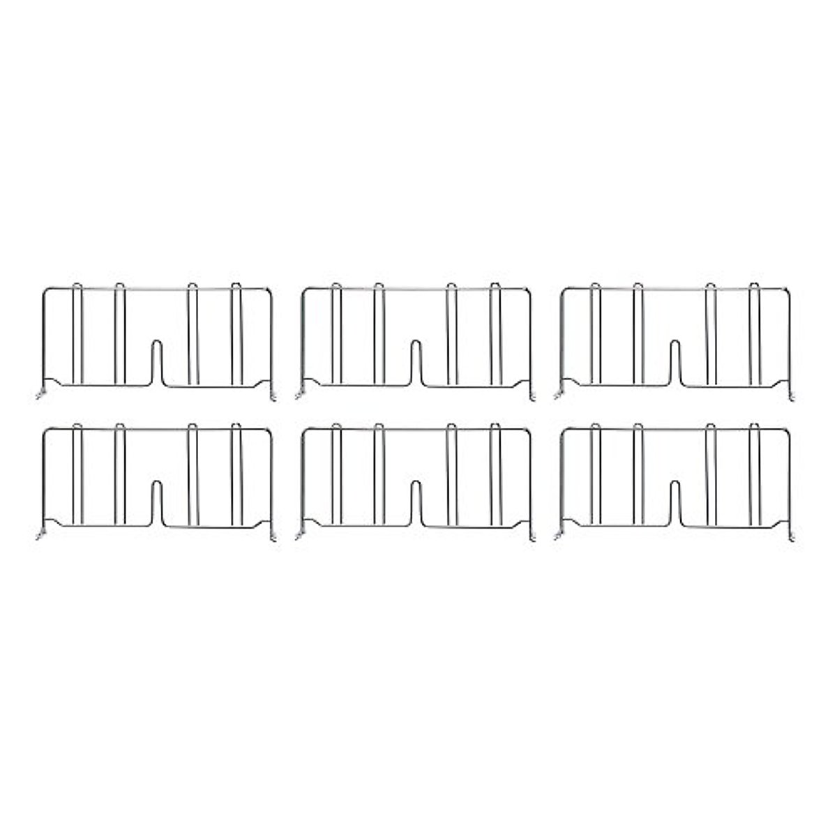 Quantum Storage Systems DIV24-6 Divider for 24" Deep Wire Shelving Units, Chrome Finish, 8" Height x 24" Width x 1" Depth (Pack of 6)