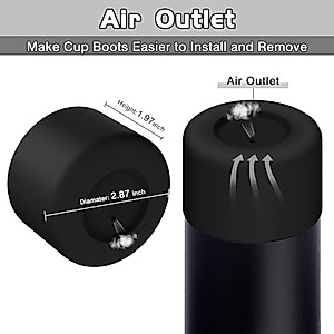 WUQID Protective Silicone Boot Sleeve for 12oz-40oz Hydro Sport Flask/Stanle Water Bottles Tumbler Anti-Slip Bottom Sleeve Cover for All Water Bottles Bottom Width of 2.83-2.95in