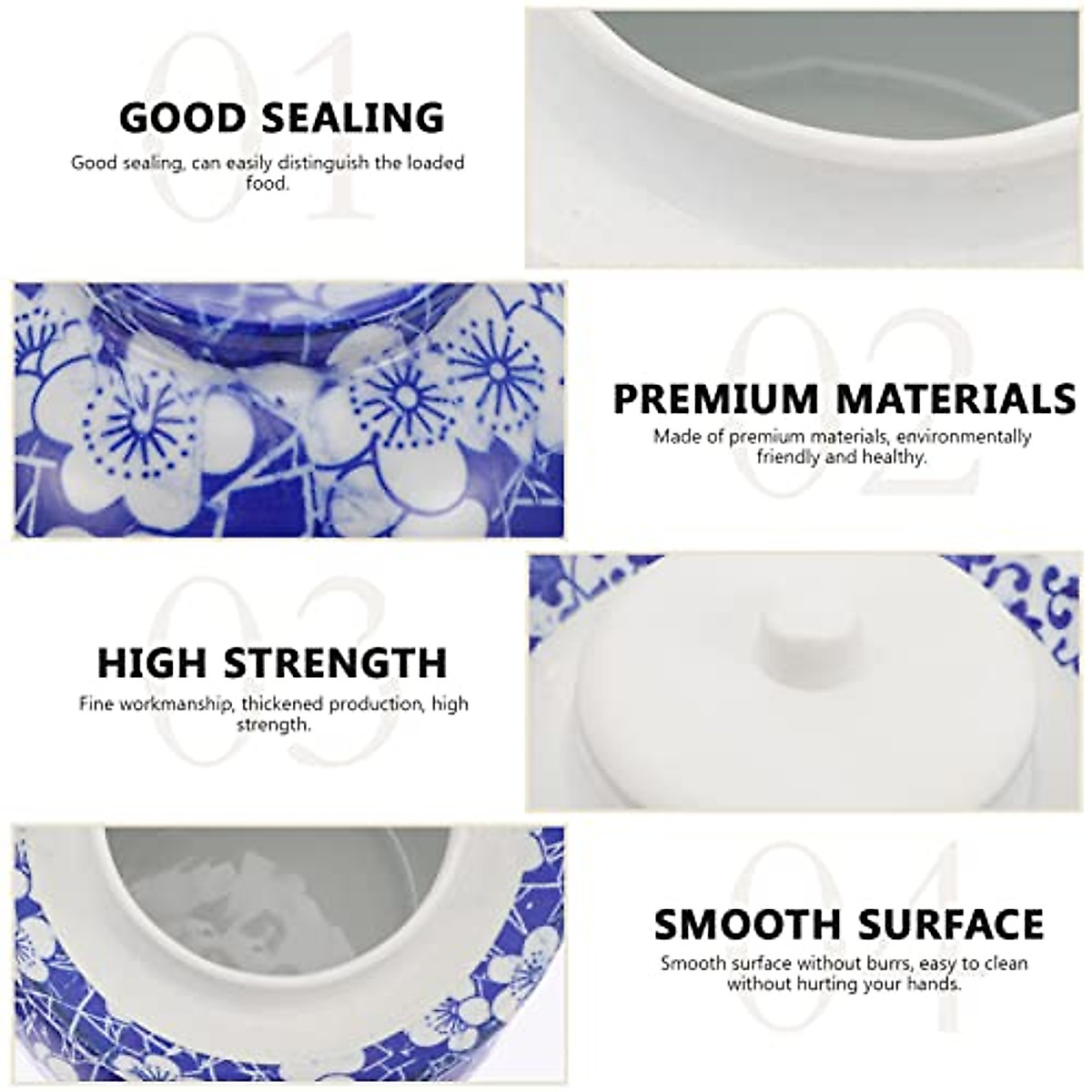 Vaguelly Ceramic Kimchi Jar Traditional Pickles Jar Pickles Storage Jar Ceramic Pickles Jar Home Storage Pot Food Storage Jar Kimchi Storage Jar Food Ceramic Canister Household Jar