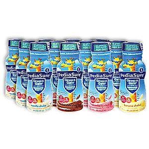Niro Assortment | PediaSure Immune Support Shake 12 Pack | 3 Bottle Of Each Flavor Strawberry, Banana, Vanilla, and Chocolate Flavors| Protein Shake For Kids | 12 Pack | Niro Beverage Sleeve Included