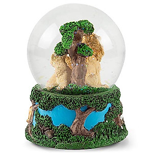 Elanze Designs Lions Zebras Elephants and Giraffes 100MM Music Water Globe Plays Tune Born Free