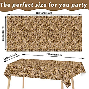 gisgfim 3 Pcs Straw Tablecover 105 x 54 inch Farm Hay Table Cover Western Birthday Theme Tablecloth Cowboy Theme Party Decorations Hawaiian Luau Party Supplies
