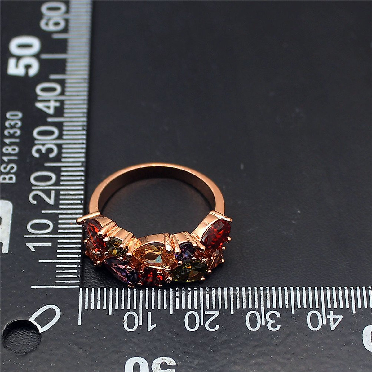 Vanessa Rose Gold Multi Gemstone Jewelry Sets for Women,Sparkling Garnet Amethyst Morganite Peridot Topaz (10# Ring)