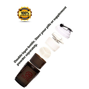Ziftex Protein Mixer Shaker Bottle- Gym Bottle Shaker for Pre or Post Workout, Mixes Cocktails, Smoothies and Shakes | Dishwasher Safe (500 ml)