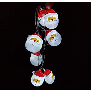 Santa Claus Shape String Lights, Indoor & Outdoor Christmas Tree Patio Gardens Home Party Decoration (1.5M, White)