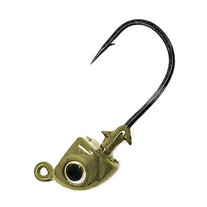 Reaction Tackle Tungsten Swimbait Jig Heads - 3D Realistic Eyes Attract Bass and More- Swim Bait Jig Head for use with Freshwater or Saltwater Fishing (5-Pack) - 1/4oz - Green Pump