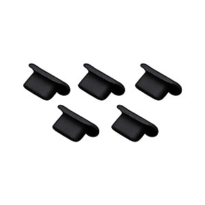 Silicone AntiDust Plugs for iPhones 13 12 Mini Pro Max 11 iPads AirPod, 5pcs Lightnings Charging Port Cover Compatible with iPhones X, XS, XR, 8, 7, 6 Plus Black
