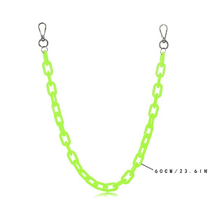 Bounzhi Hip Hop Jeans Pants Chain Punk Goth for Men Acrylic Link Wallet Chain for Women Hipster Chunky Thick Wallet Pocket Keychains Belt Waist Chains body Accessory for Girls(Green)