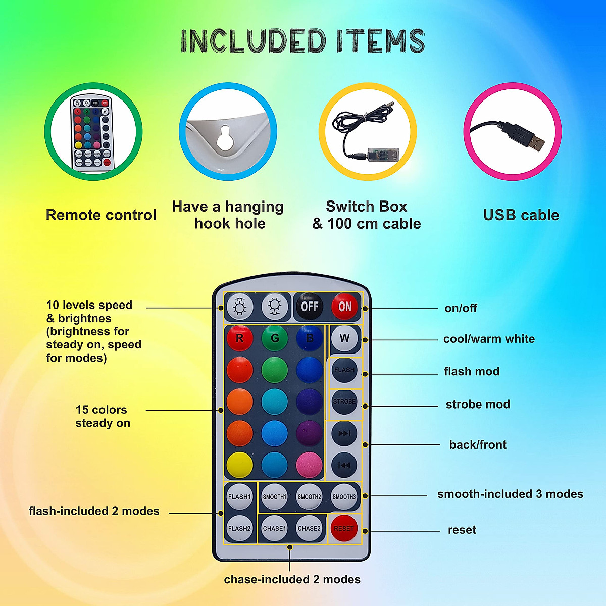 Neon Sign Rgb Lighting with Control Light Usb Charging Battery Kids Bed room Light Wall Decor Room Accessories for Teen Boys Girls, Great for Party, Birthday