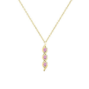 Dazzlingrock Collection Round Pink Sapphire Ladies Twist 3 Stone Infinity Pendant (Color Pink, Clarity Highly Included), 10K Yellow Gold