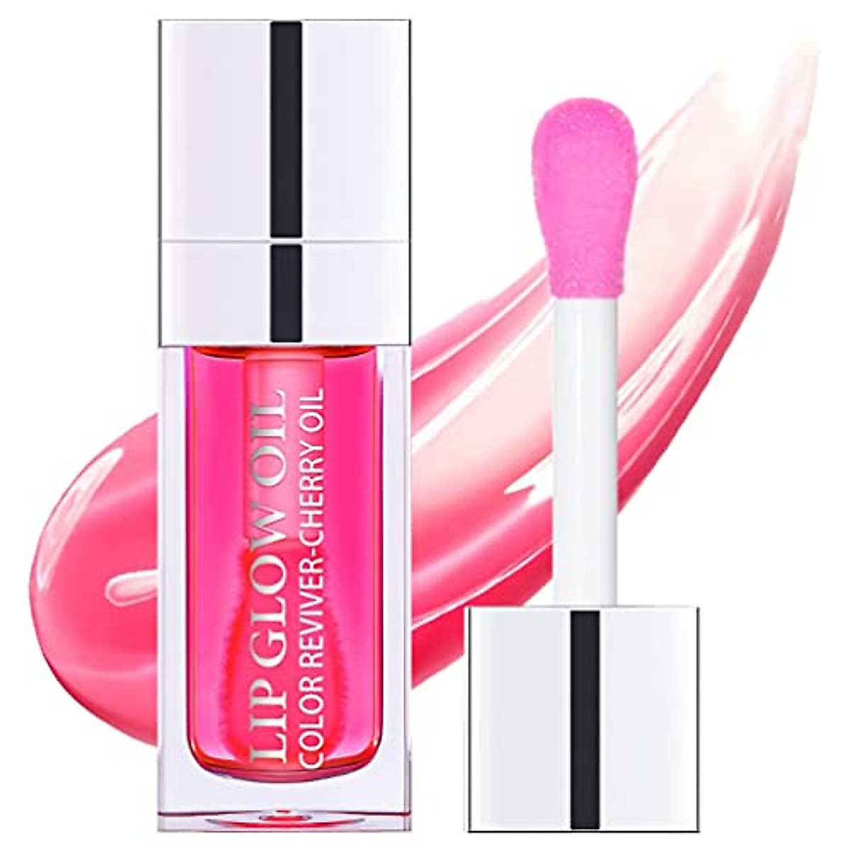 Plumping Lip Oil, Hydrating Lip Gloss Tinted Lip Balm Lip Care Transparent Toot Lip Oil, Long Lasting Nourishing Lip Glow Oil Non-sticky Big Brush Moisturizing Glossy Primer Lip Tint (007# Raspberry)