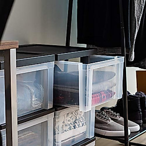 IRIS USA Plastic 3-Drawer Storage Organizer Rolling Cart, with Wheels Casters, 2-Pack, for Classroom Art Supplies Dresser Closet Bathroom Dorm Bedroom Laundry Room, Slim Narrow, Black/Clear