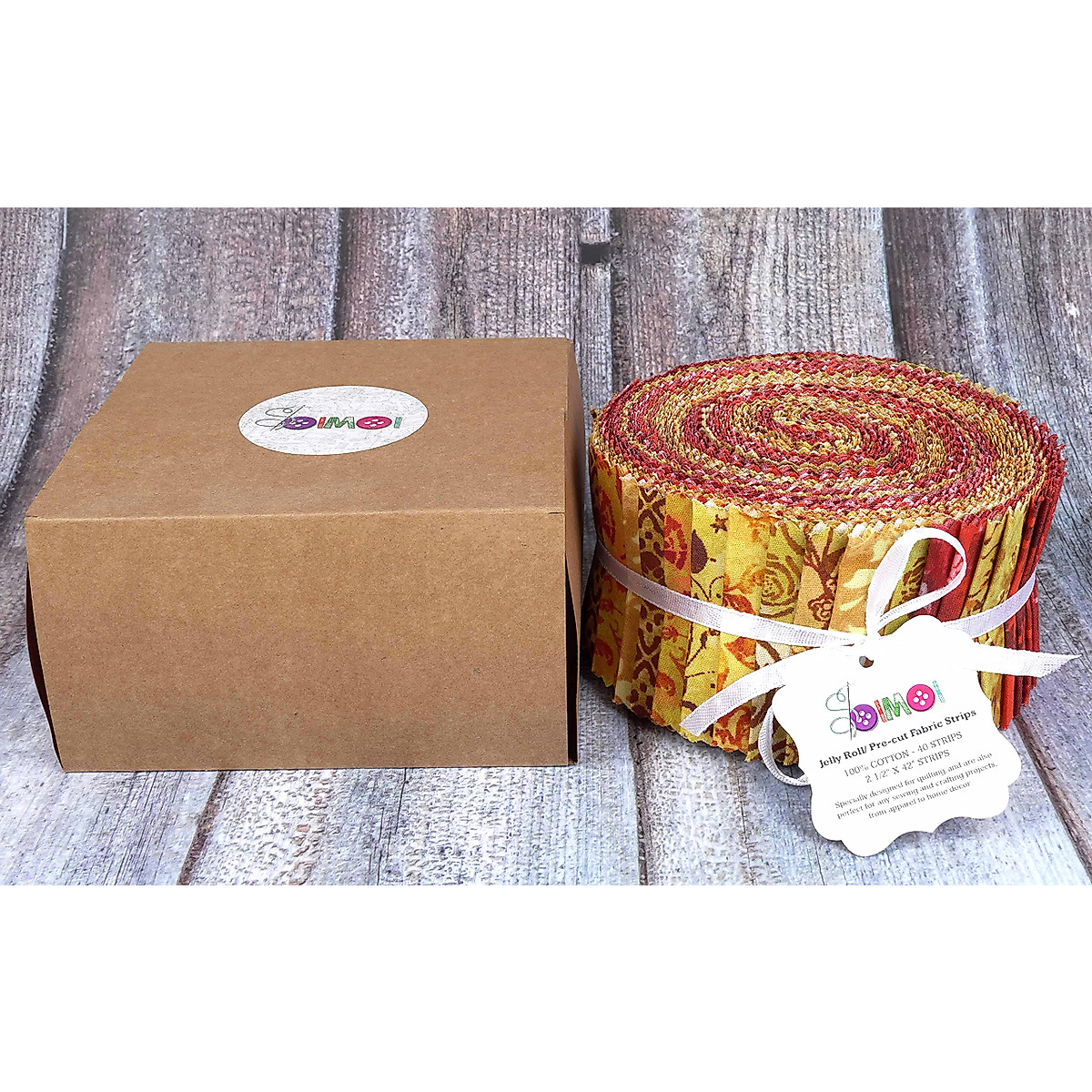 Soimoi 40Pcs Batik Print Cotton Precut Fabrics for Quilting Craft Strips 2.5x42inches Jelly Roll - Red