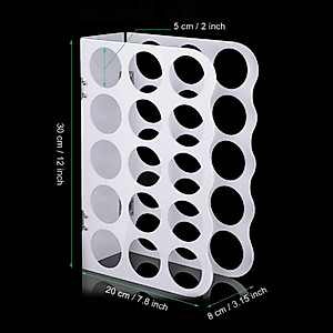 15-Holes Vinyl Storage Rack Acrylic Storage Organizer Multiple Large Holes Display Stand for Vinyl Rolls and More (12 Inch x 7.8 Inch, Aperture 2 Inch) (White)