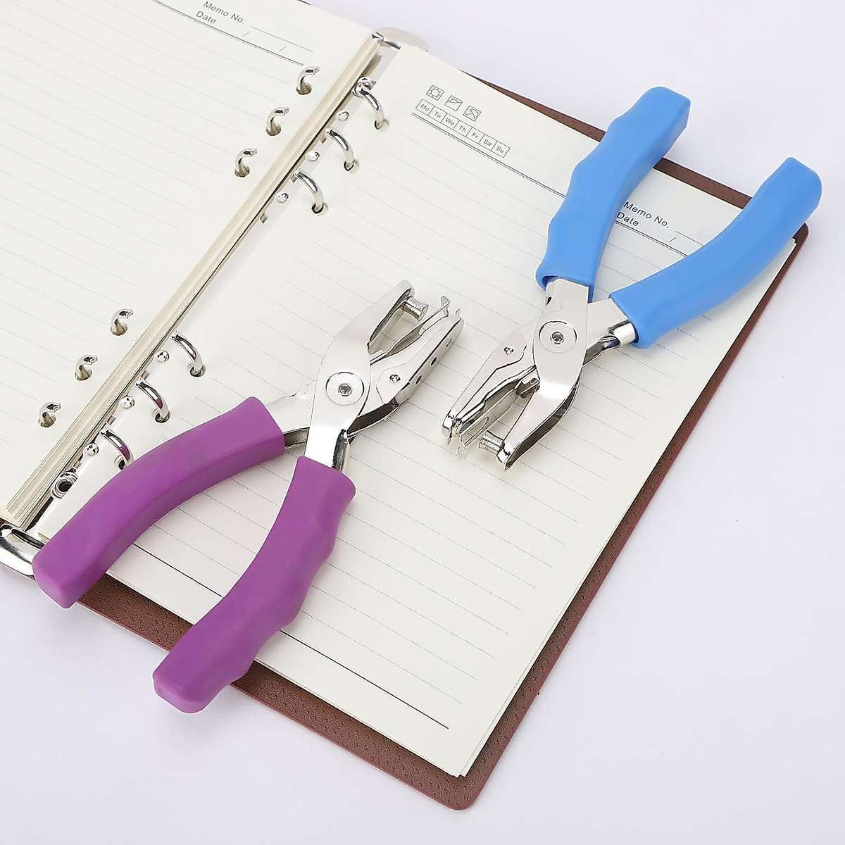 Craftinova Handle Punch ，3 Pack,1/4 inch of Hole Handheld Puncher ，with Soft Grip Handles,with 6 Sheet Capacity,Perfect for Home Office School Supplies,can be Used for Labels and Greeting Cards